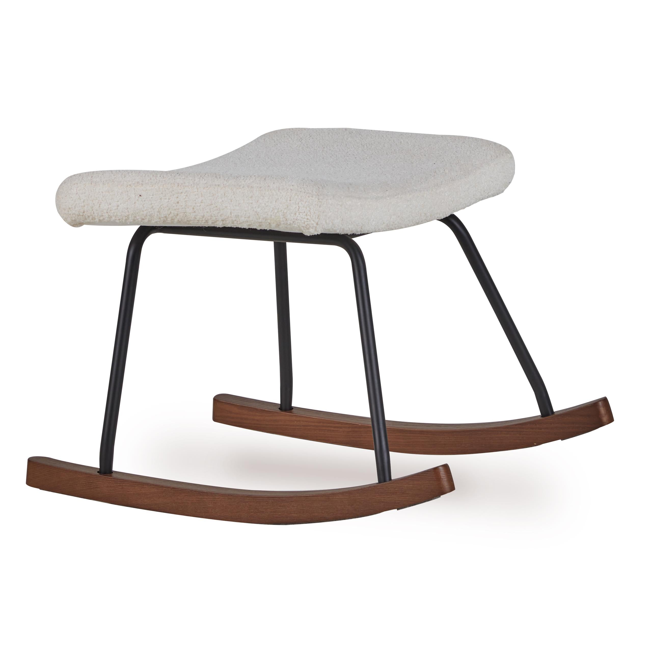 Quax Rocking Chair De Luxe Footstool Bouclé Cream – The Perfect Nursery ...